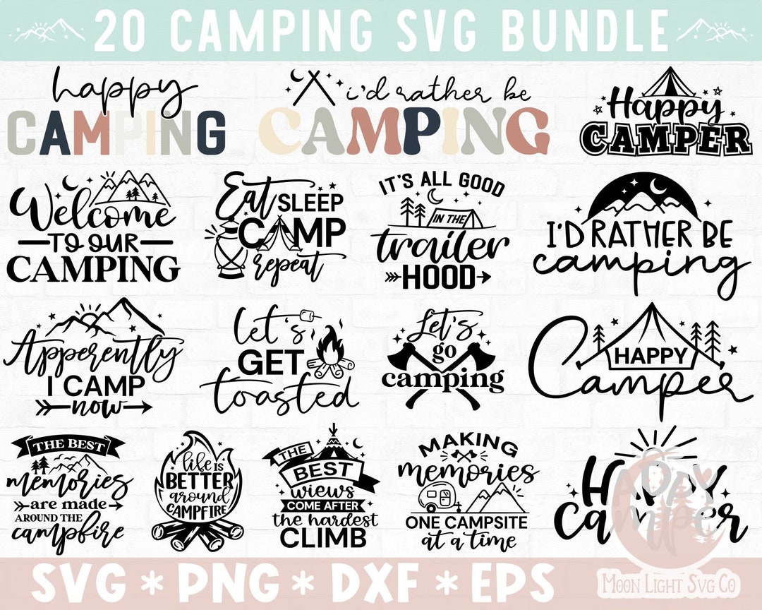 Camping Svg Bundle Svg, Camping Svg, Camp Life SVG, Happy Camper Svg ...