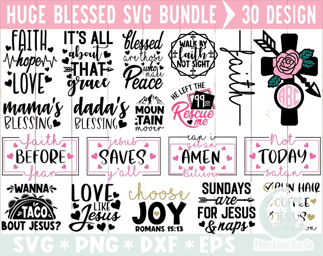 Blessed Svg Bundle Believe Svg Hope Svg Christian Svg God - Etsy