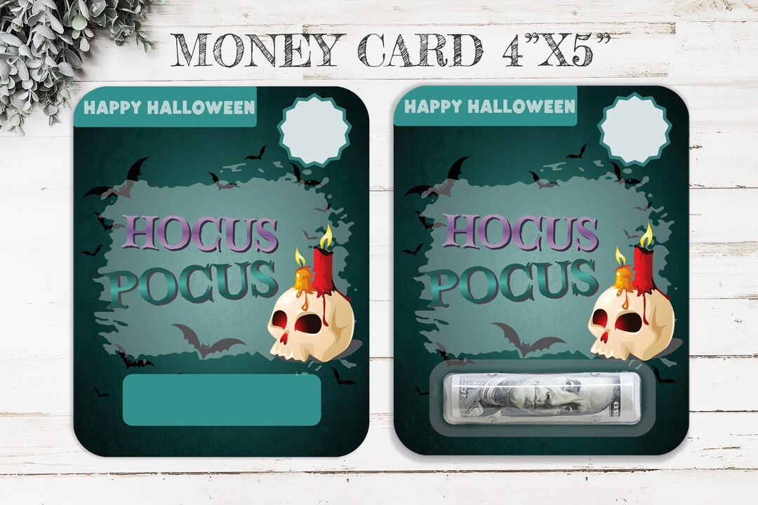 Printable Halloween Money Card, Halloween Gift Card Holder, Halloween ...