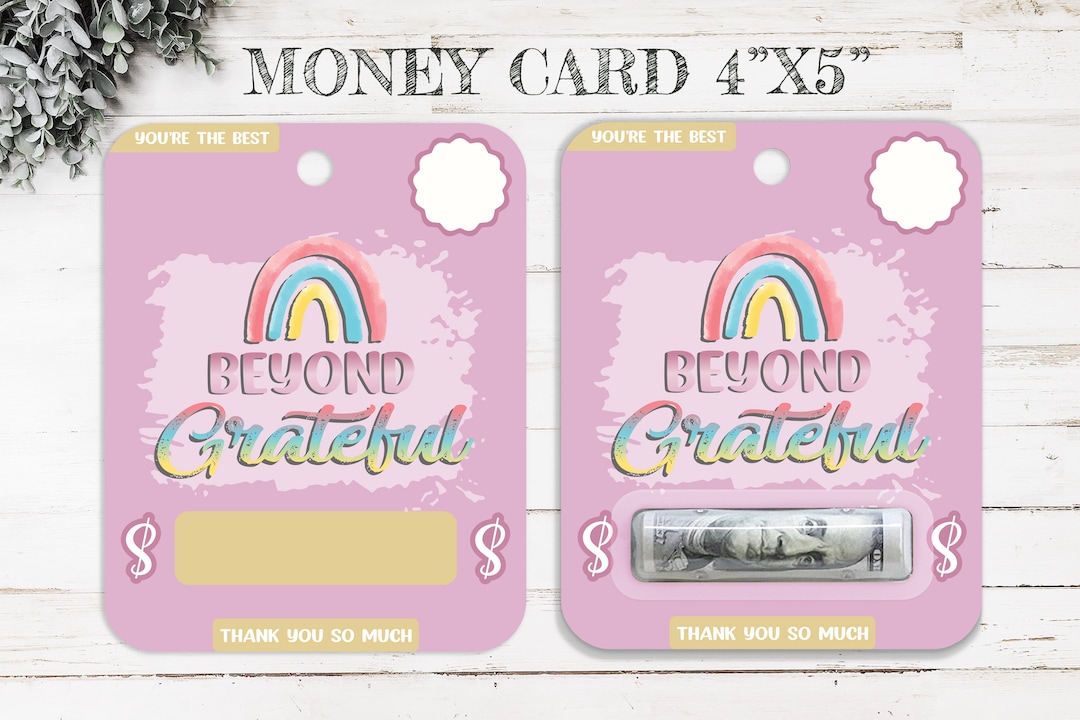 Printable Thank You Money Card, Thank You Card, Money Holder, Gift Card ...