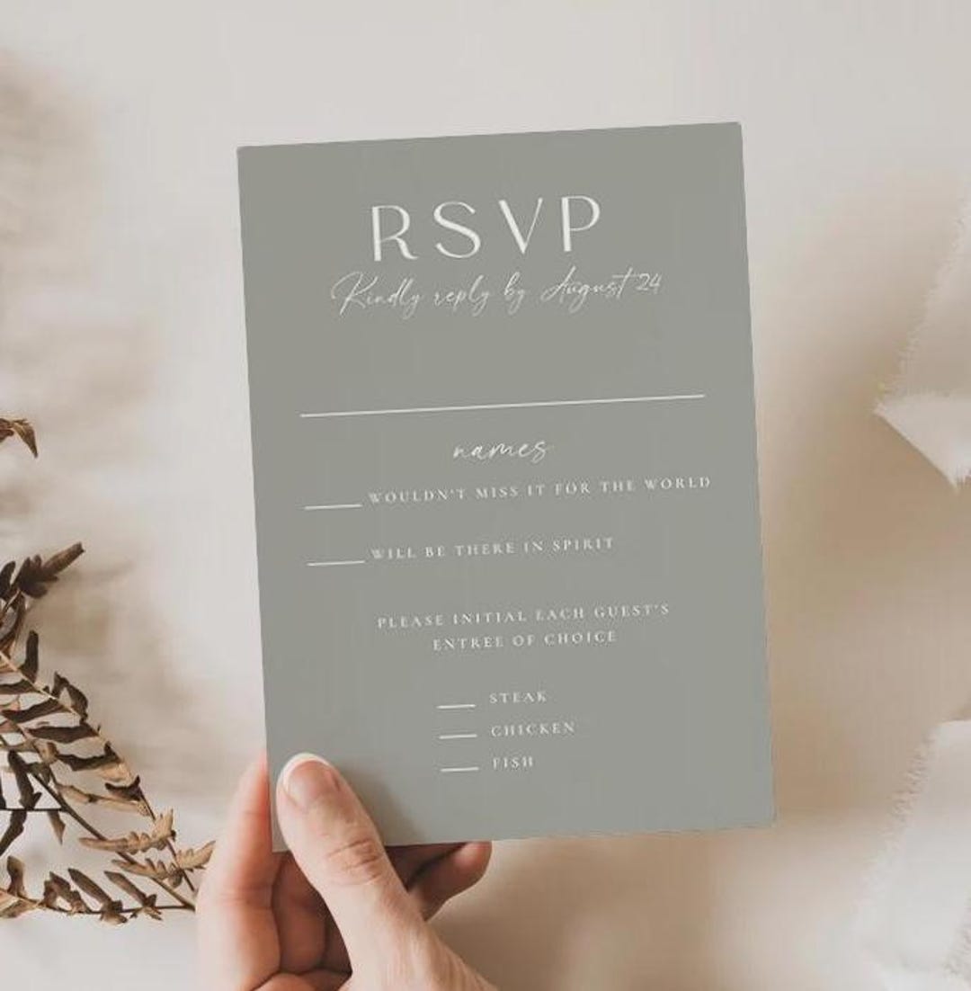 Wedding Rsvp Card Template | Monogram Rsvp With | Diy Wedding Response ...