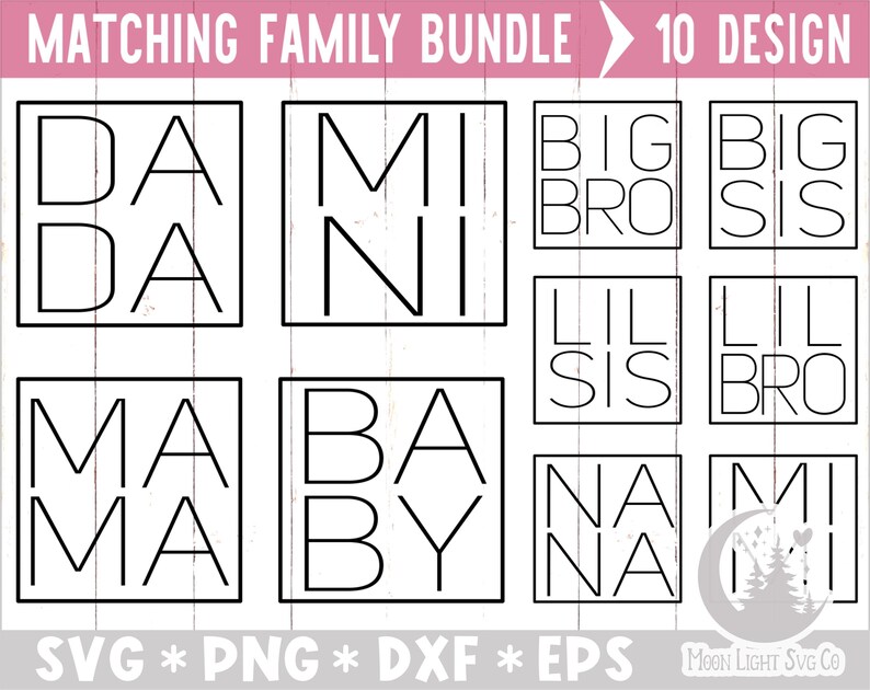 Matching Family Svg Bundle Mama Svg Mama Dada Mini Svg Baby - Etsy