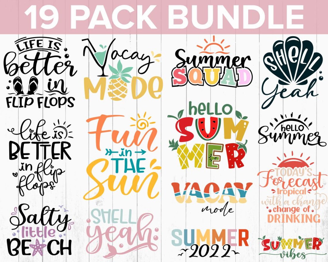 Summer Bundle SVG Beach Svg Summertime Svg Funny Beach - Etsy