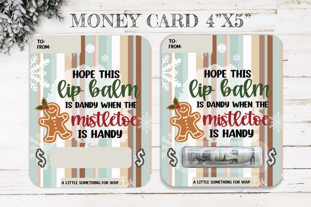 Christmas Money Card PNG, Lip Balm Card, Merry Christmas Design, Print ...