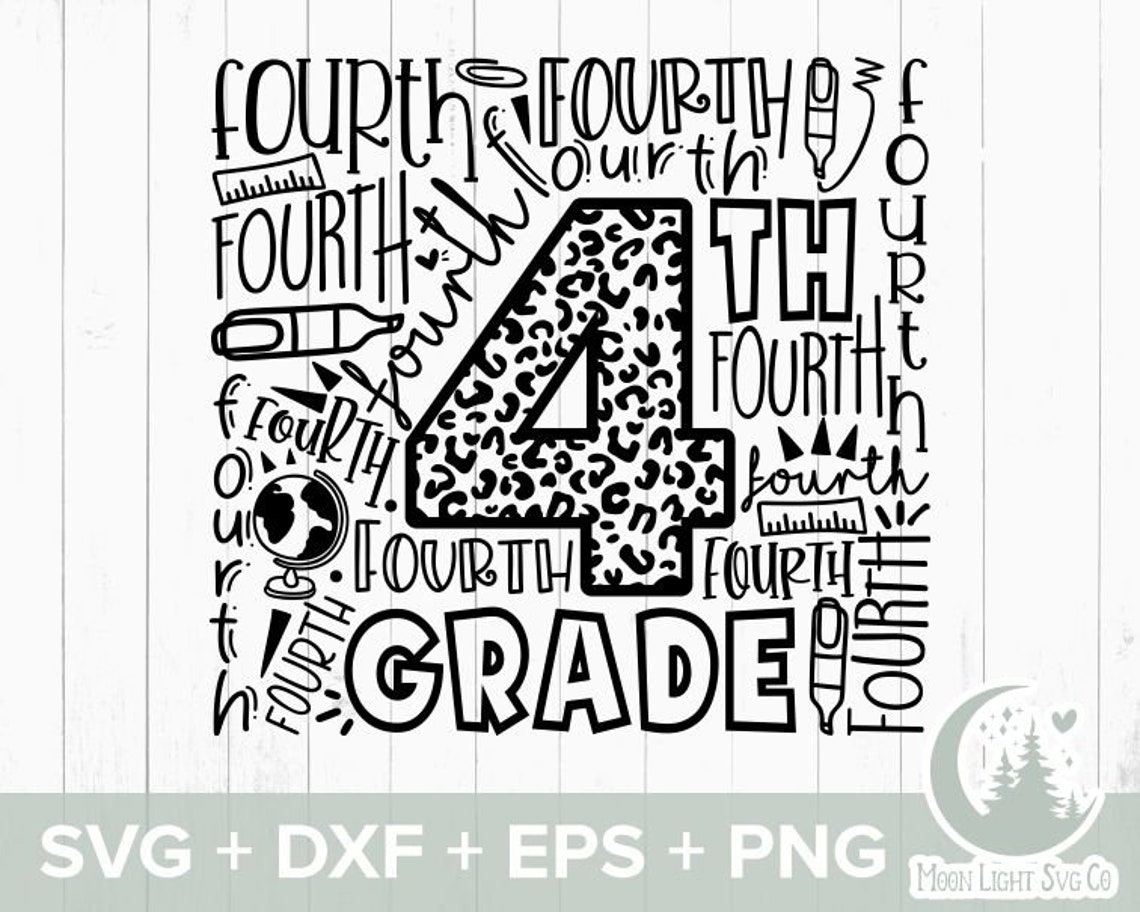 4th Fourth Grade Typography Svg 4th Fourth Grade Svg | Etsy