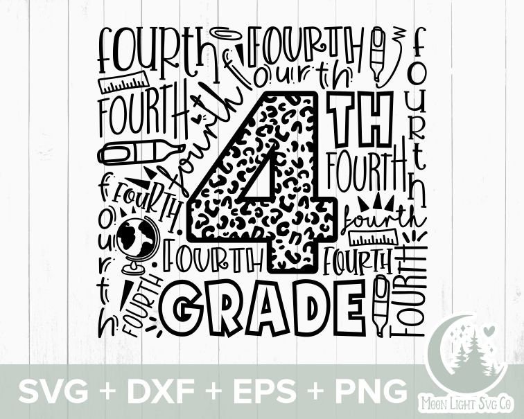 4th Fourth Grade Typography Svg 4th Fourth Grade Svg | Etsy