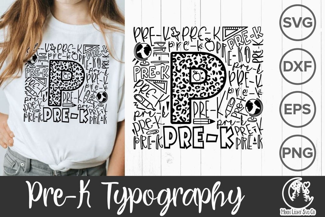 Pre-k Typography Svg, Pre-k Typography Shirt, Svg Dxf Eps Png Files for ...
