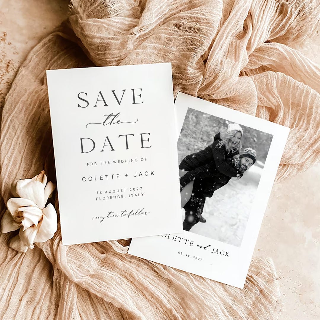 Save the Date Template Photo Collage Save the Date Card With Photos ...