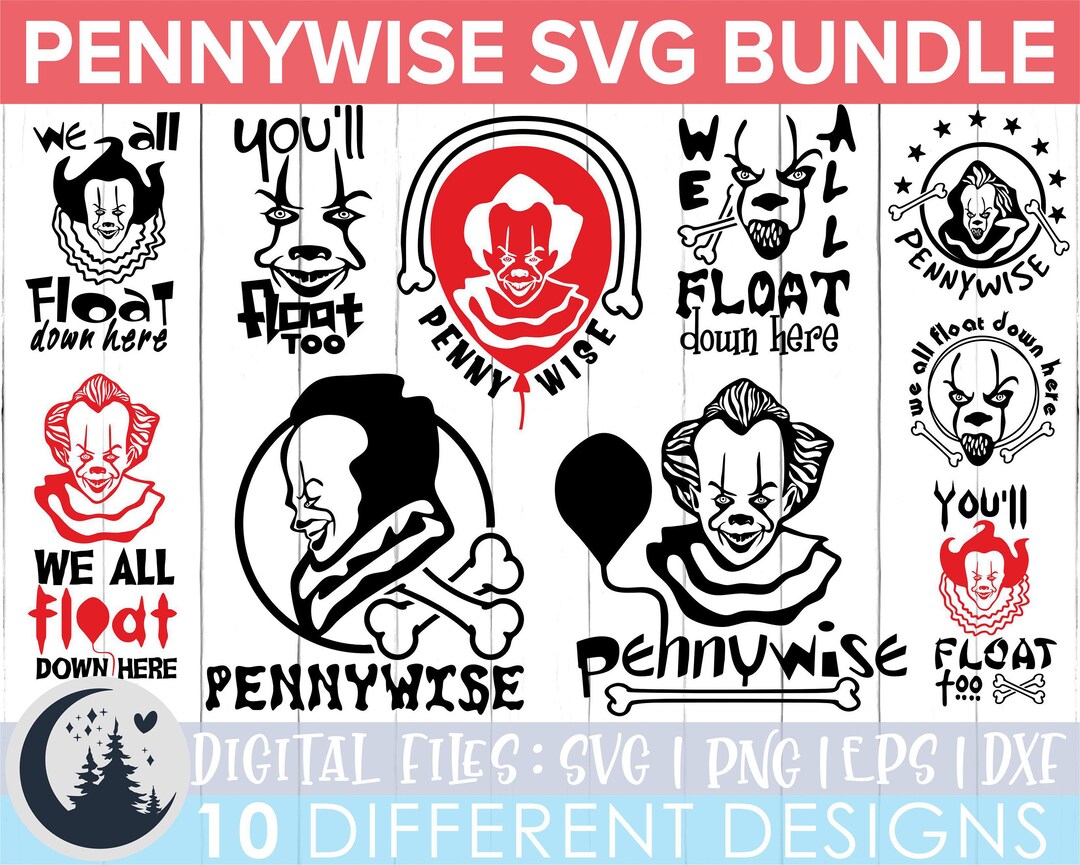 Pennywise Svg,you Will Float Too Svg,pennywise Clown Svg,clown Svg,red ...
