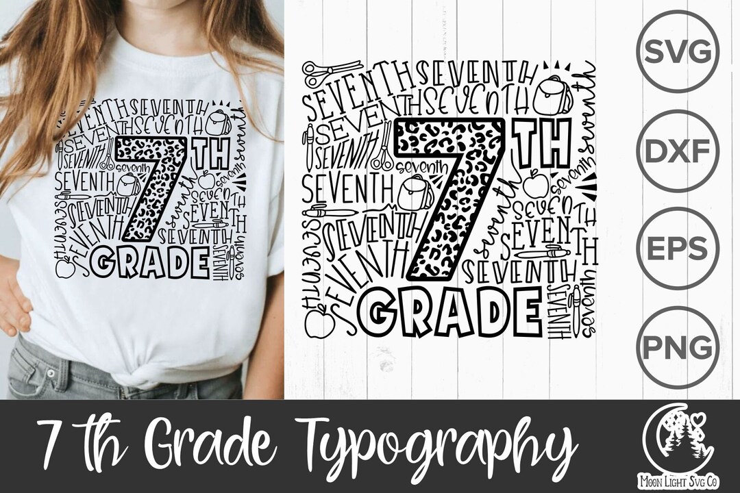 7th Seventh Grade Typography Svg, 7th Seventh Grade Svg, Typography Svg ...