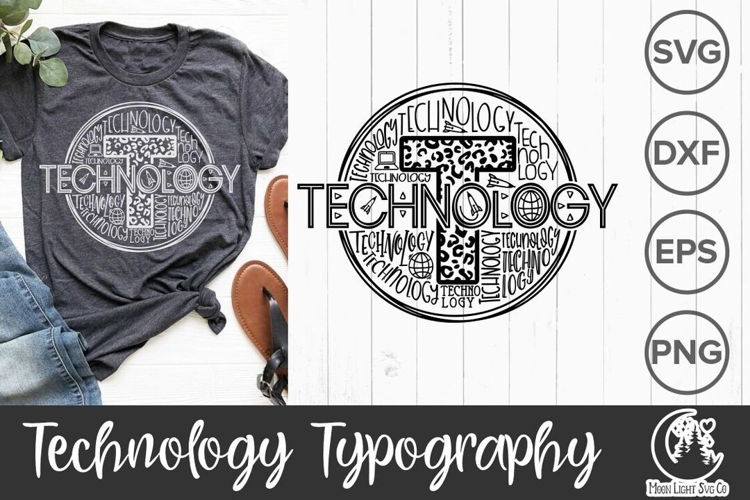 Technology Typography Svg, Technology Typography Shirt, Svg Dxf Eps Png ...