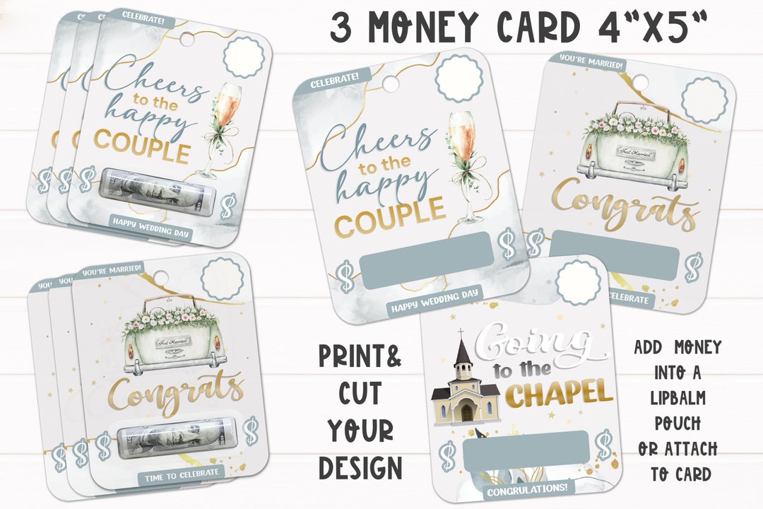Printable Wedding Card Money Card Congratulations Design - Etsy