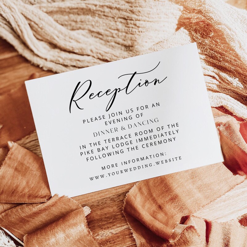 Reception Card - Etsy