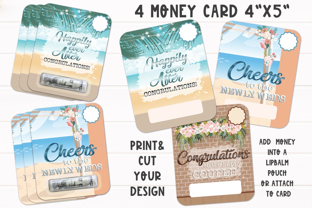 Printable Wedding Money Card Holder, Money Card Bundle, Print Then Cut ...