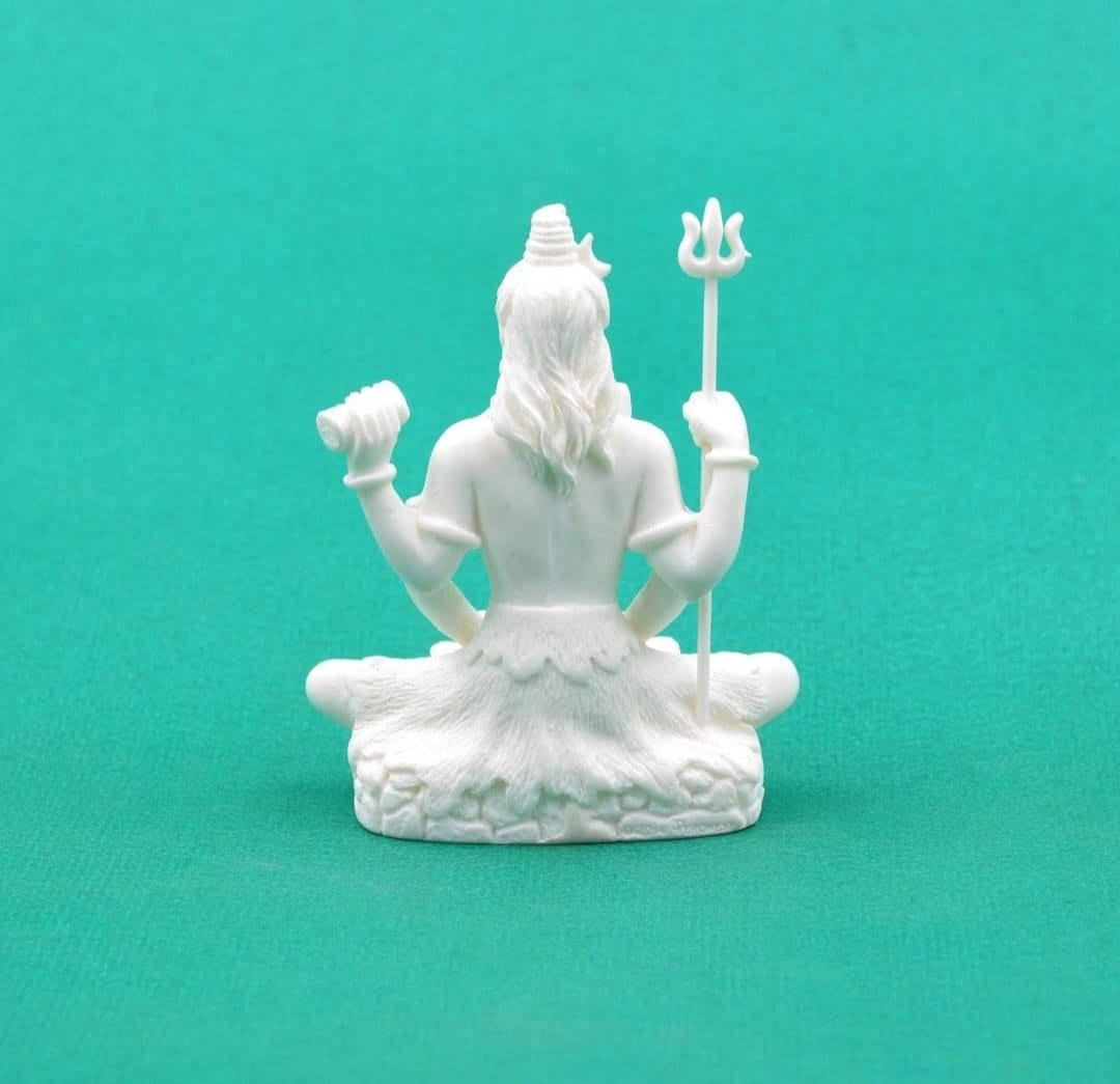 3inch Lord Shiva Statue in Lotus Pose in Antique Ivory Finish. Lord ...