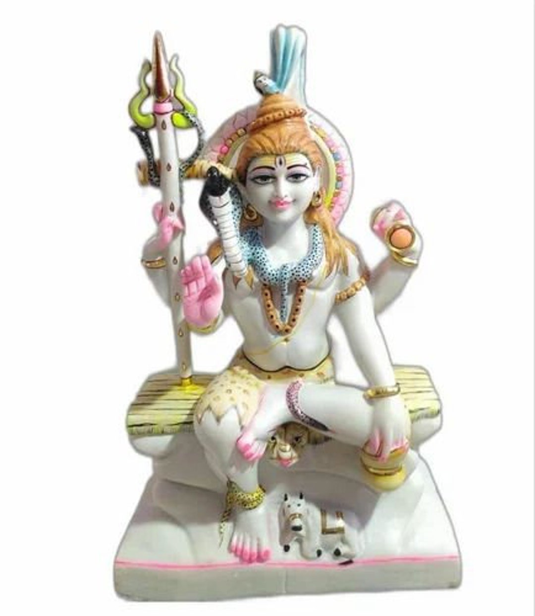 Lord Shiva Statue Shiv Idol Made With Pure Marble Shiv Figurine Pooja ...
