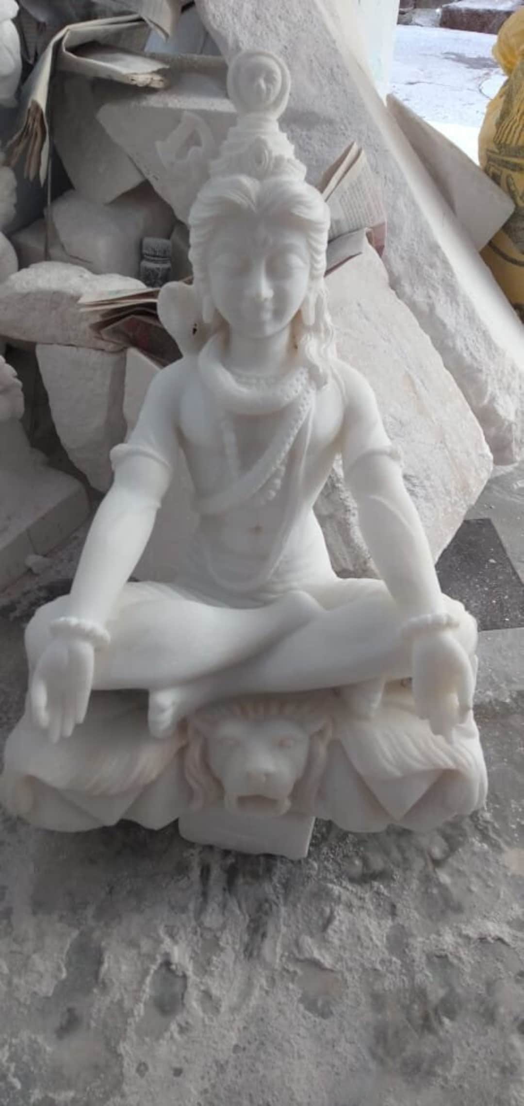 Lord Shiva Statue in Lotus Pose in Antique Ivory Finish. Lord Shiv ...