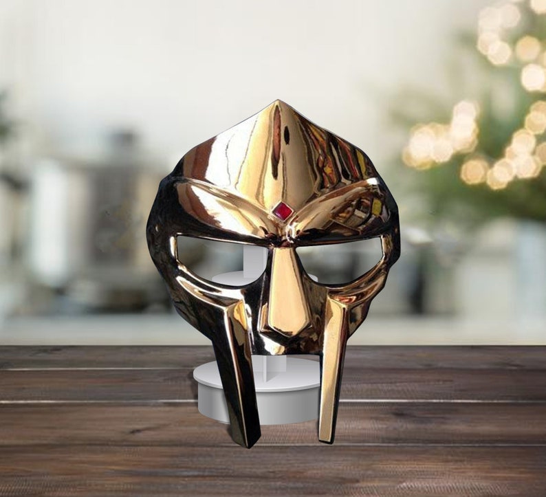 MF Doom Mask Gladiator Mad-villain 18G Steel Brass Face Armor Medieval ...