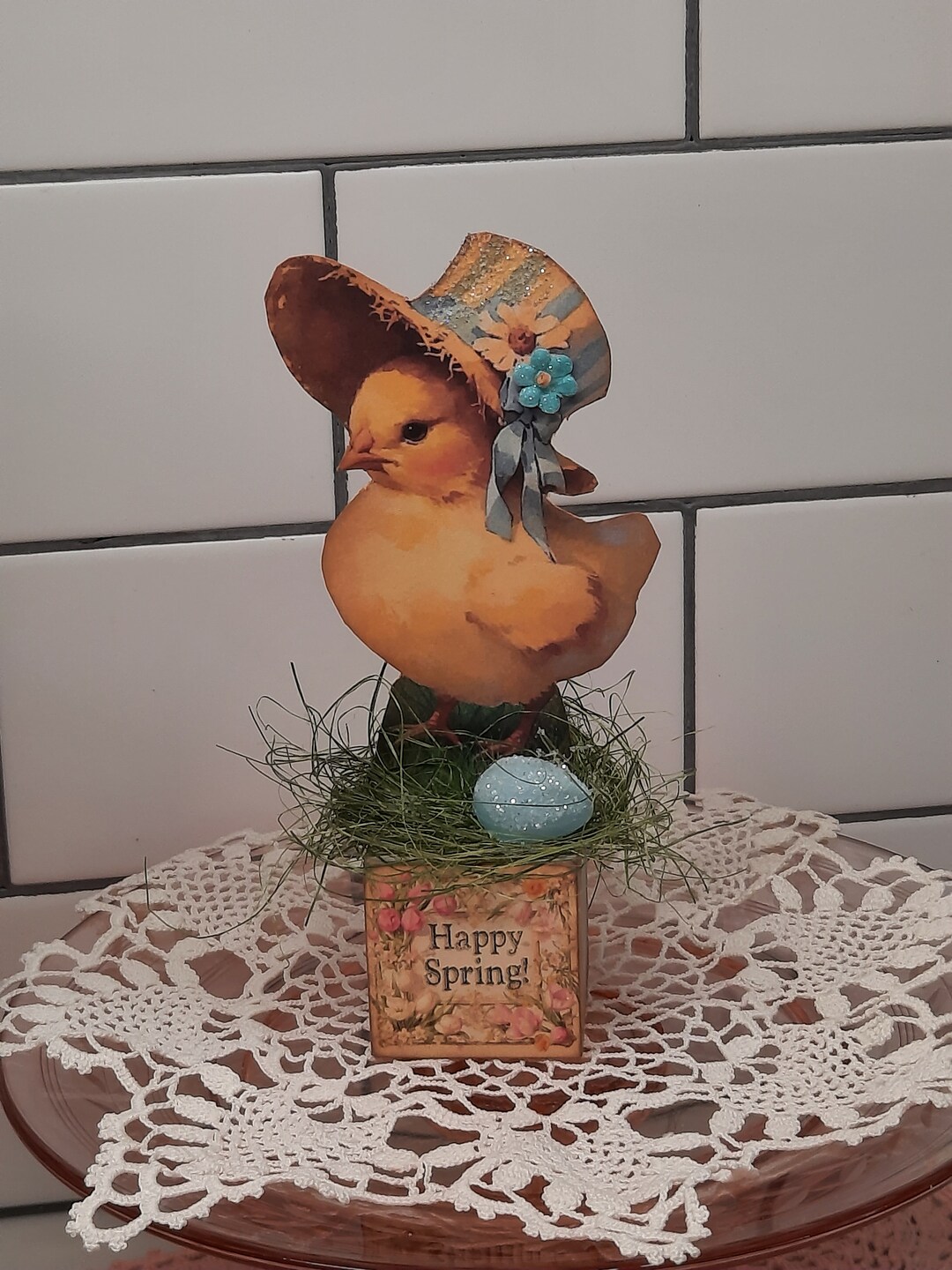 Vintage Style Easter Assemblage Decoration, Handmade, Vintage Digital ...