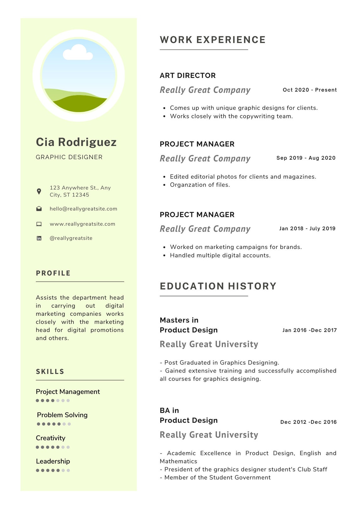 CV template, resume template, instant download, good notes, word ...