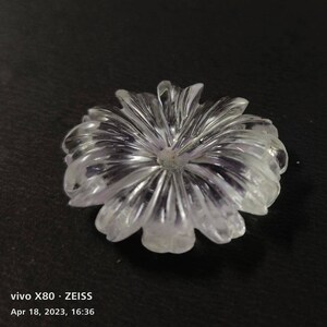 Natural Rock Crystal Quartz Flowers Design Carving Hand Made Loose ...
