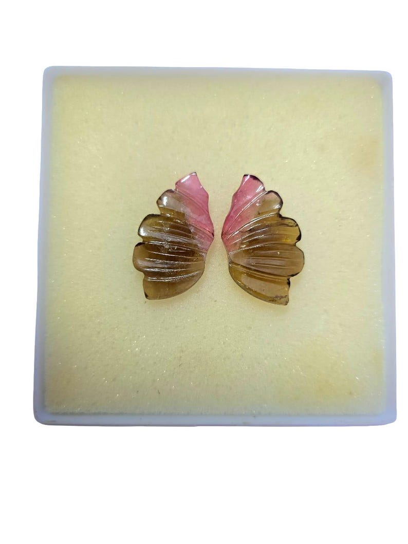 Carved Tourmaline Butterfly Wings: Natural Gemstone Jewelry Pair - Etsy