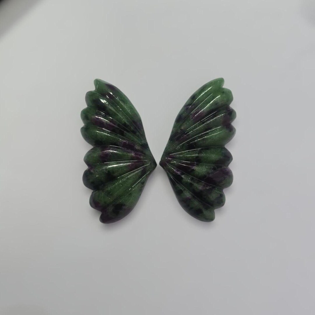Ruby Fuchsite Butterfly Wings: Natural Gemstone Carving (38x19mm) - Etsy