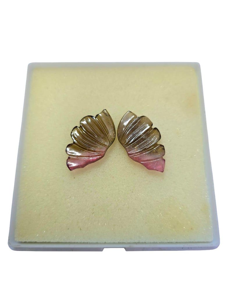 Carved Tourmaline Butterfly Wings: Natural Gemstone Jewelry Pair - Etsy