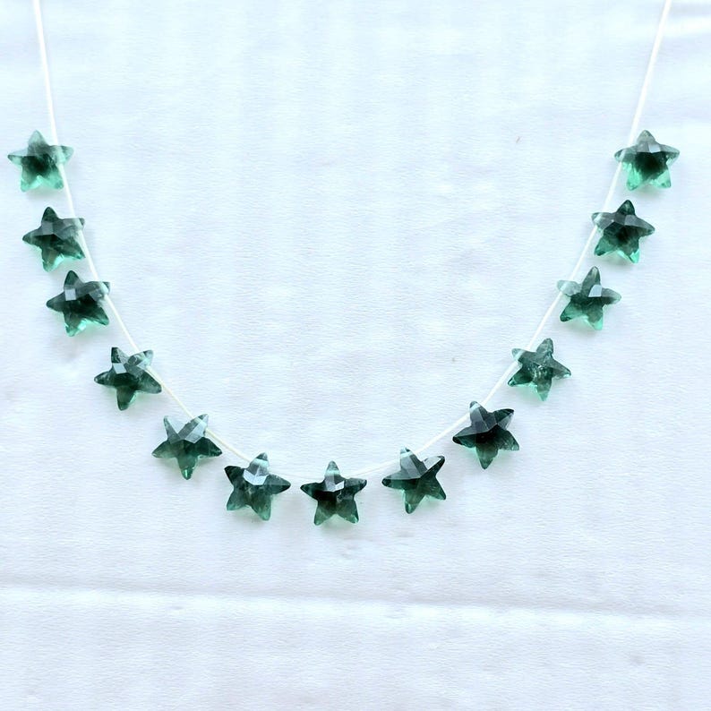 Lab Grown Emerald Star Carving, Faceted Green Hydrothermal Gemstone ...