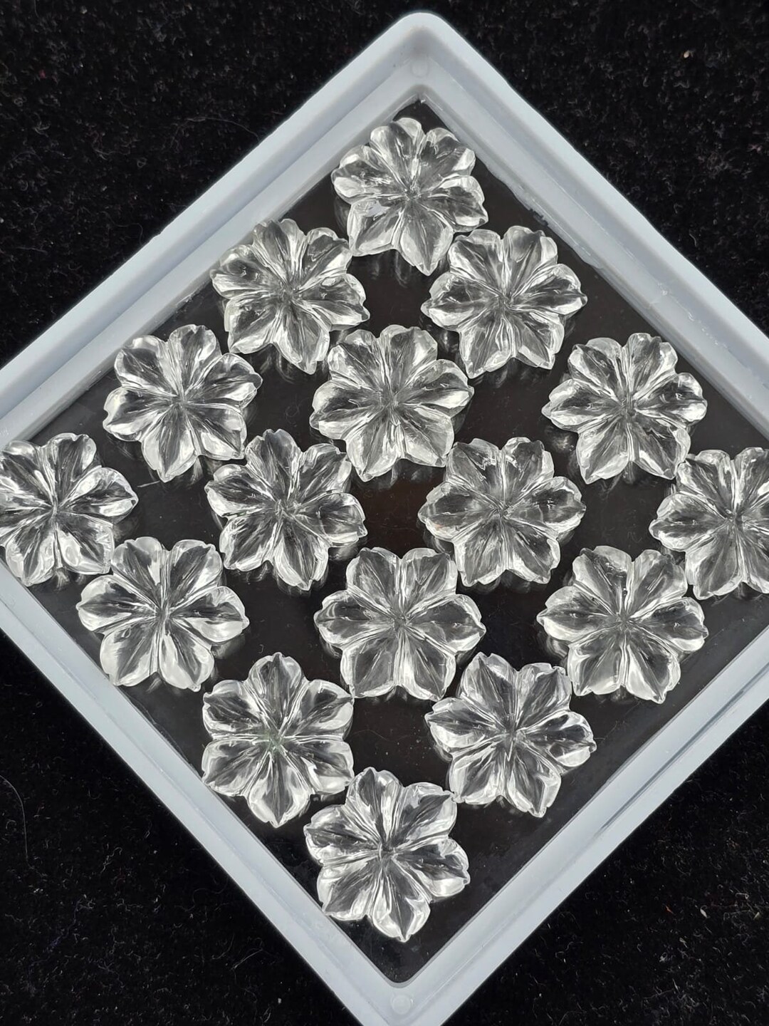 Handmade Crystal Quartz Flower Carvings: 20mm Loose Gemstone Beads - Etsy