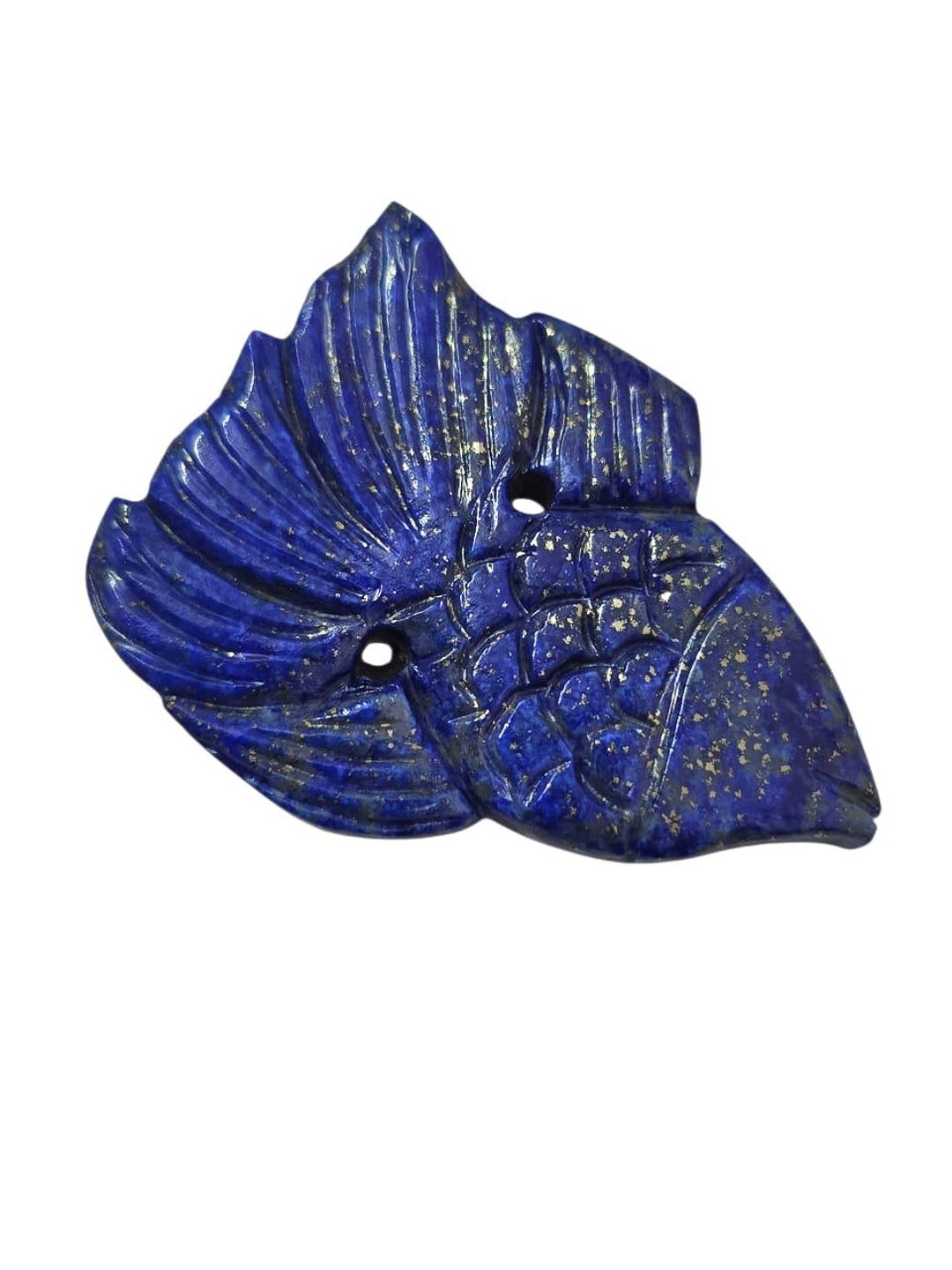 Lapis Lazuli Betta Fish Carving, Deep Blue Gemstone Figurine (40x28x5mm ...