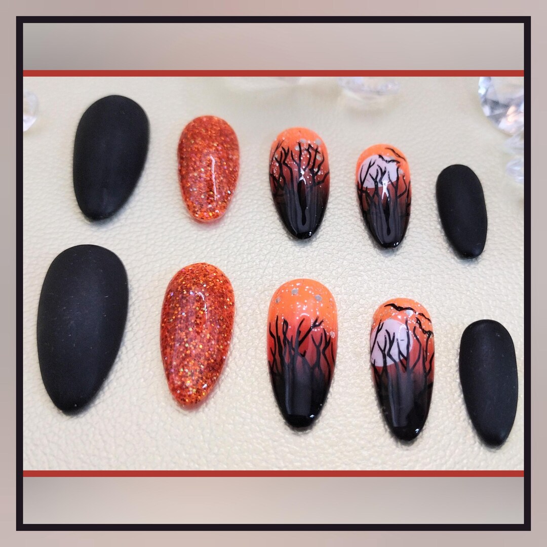 Halloween Night Sky Pres-on Nails - Etsy