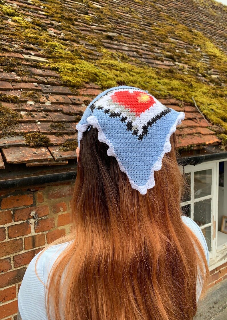 Pixel Heart Bubble Bandana Crochet Pattern - Stardew Valley Inspired ...