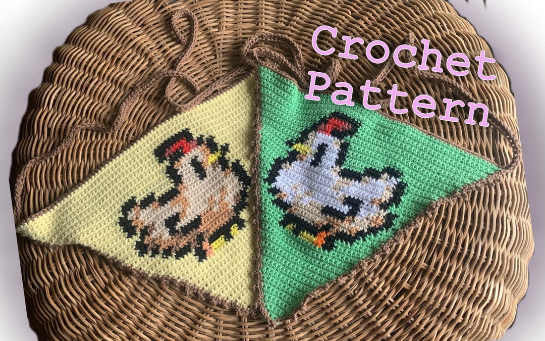 Pixel Chicken Bandana Crochet Pattern - Stardew Valley Inspired - NOT A ...