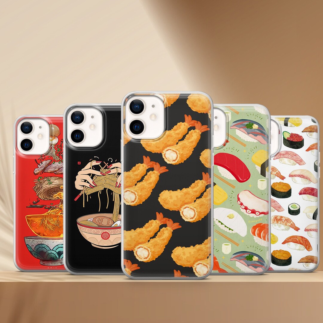 Japanese Food Phone Case Sushi Anime Noodles Cases for iPhone 13, 12 ...