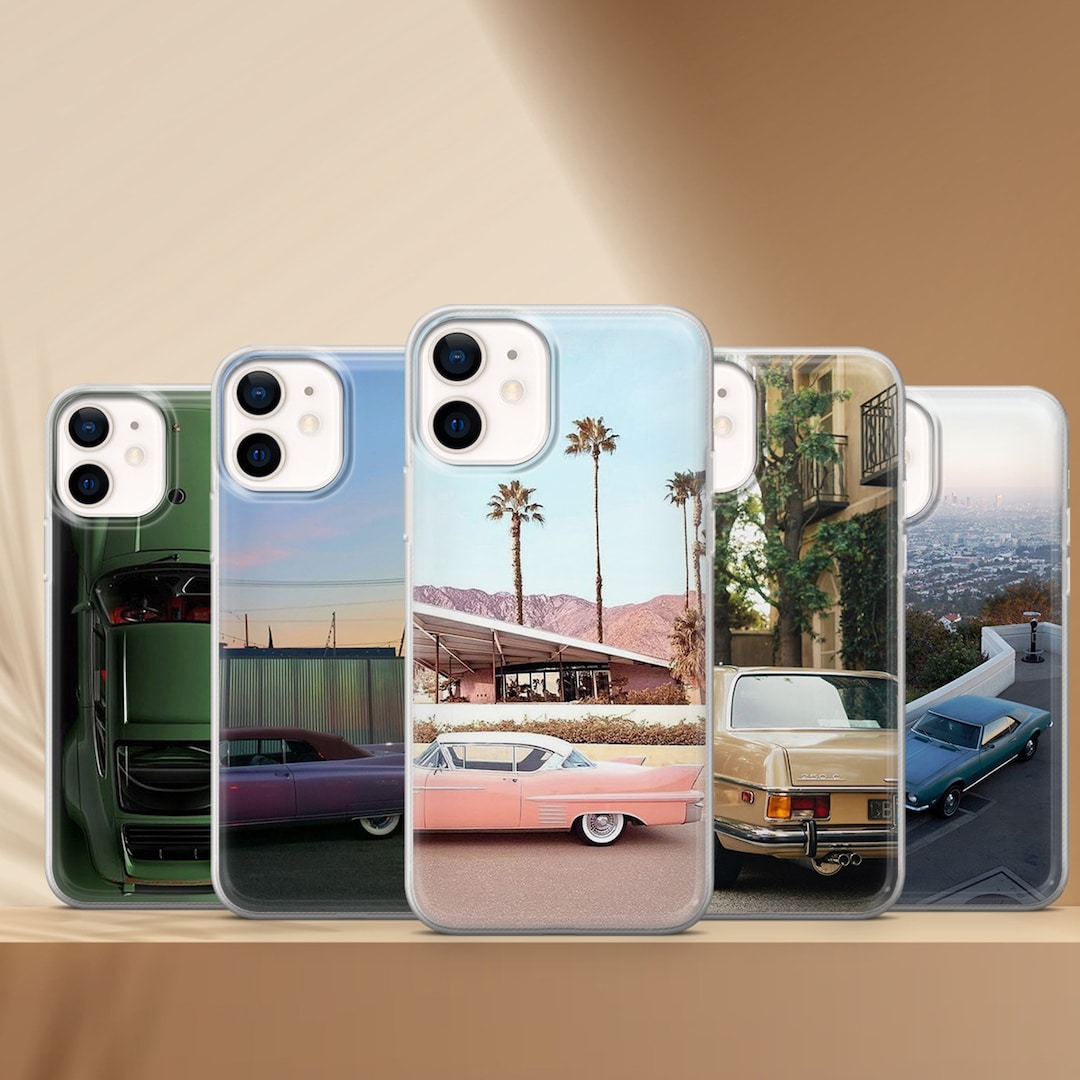 Car Phone Case Old School Pink Cars Design Case for iPhone 13, 12 Pro ...
