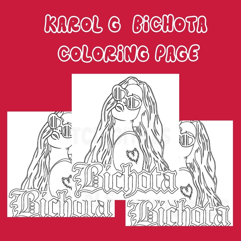 Karol G Bichota Dibujo Para Colorear Strip Love Tour Tusa Ay Dio Mio Bichota Colorear