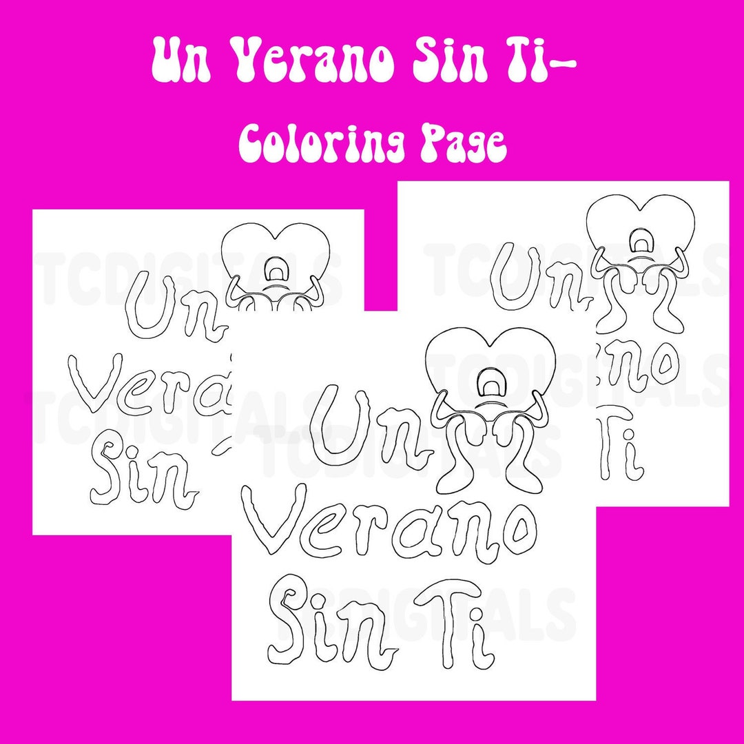 Un Verano Sin Ti Coloring Page Bad Bunny Coloring Digital - Etsy UK