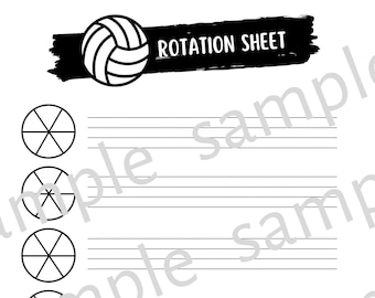 Volleyball 6 Court Chart for Coaches 8.5x11 Digital Download (set of 4 ...
