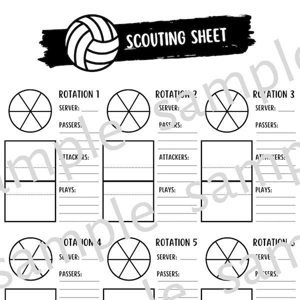Volleyball Chart - Etsy