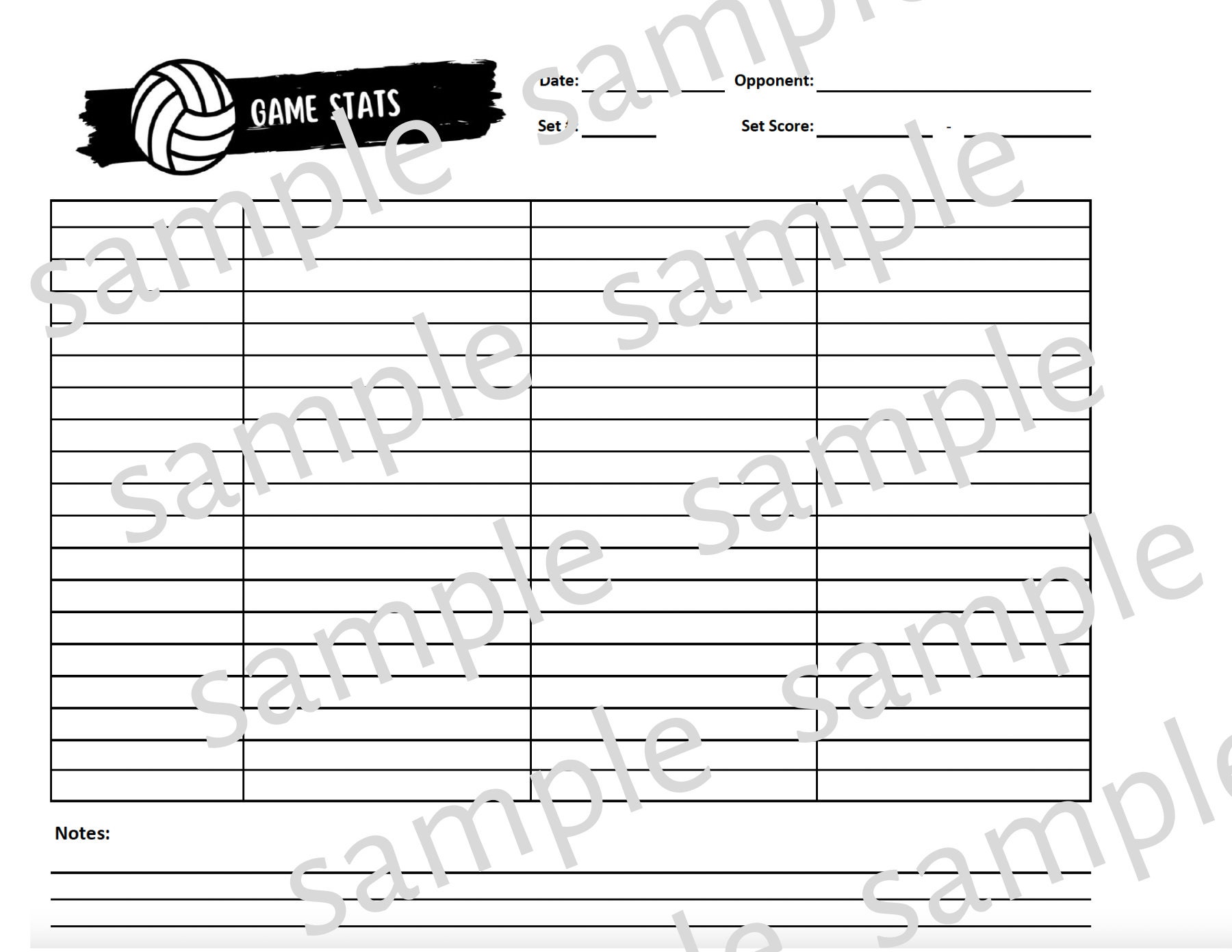 Volleyball Stat Sheets for Coaches (set of 12) - Etsy