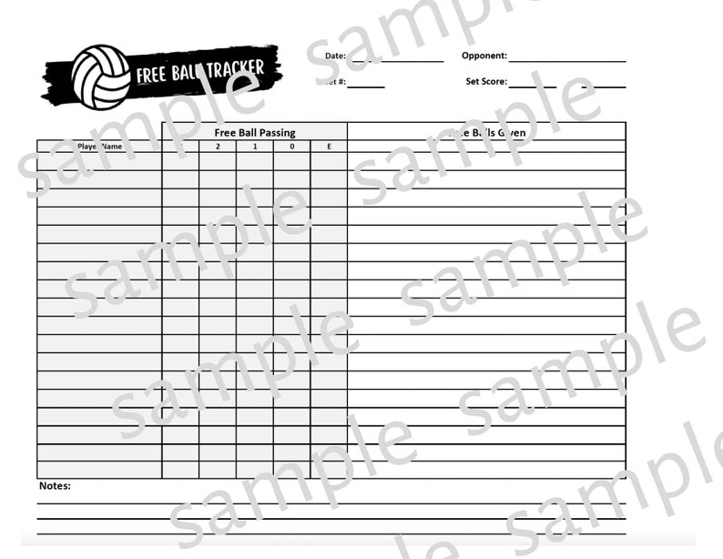 Volleyball Stat Sheets for Coaches (set of 12) - Etsy