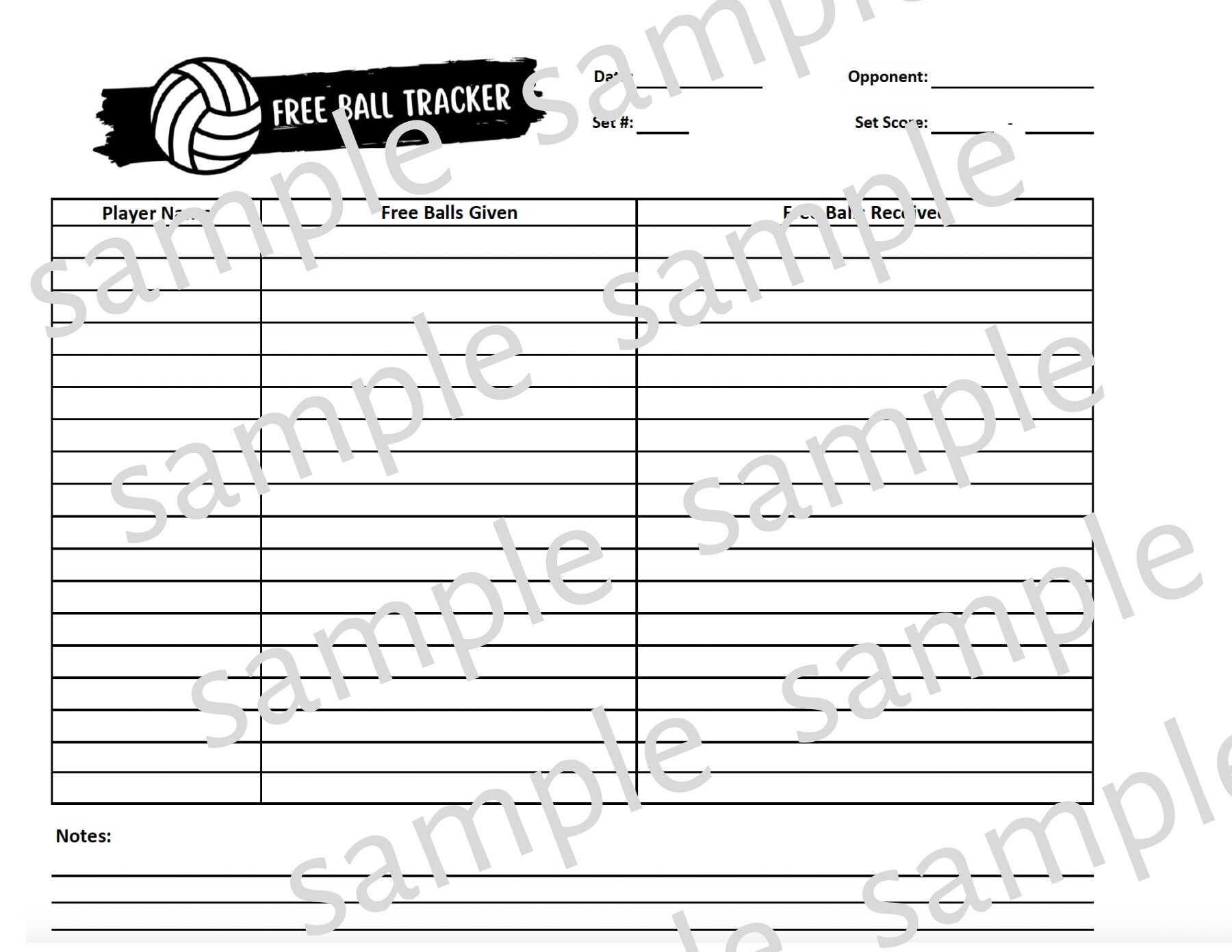 Volleyball Stat Sheets for Coaches set of 12 - Etsy