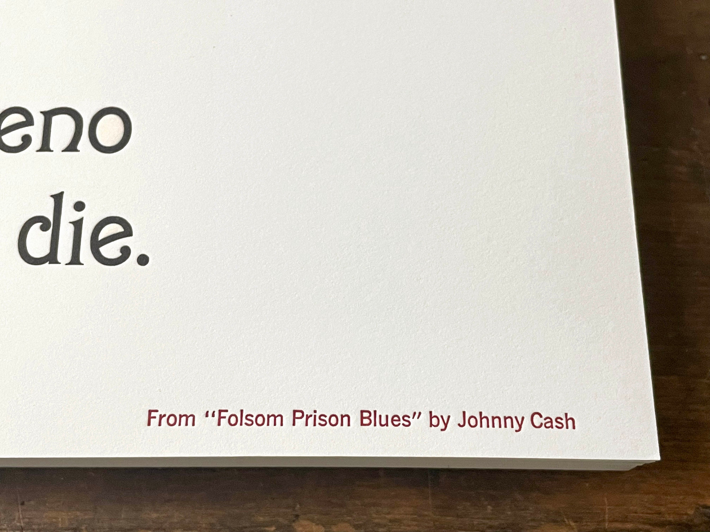 Letterpressed Type Specimen Broadside of 60PT. JOHNSON With Johnny Cash ...