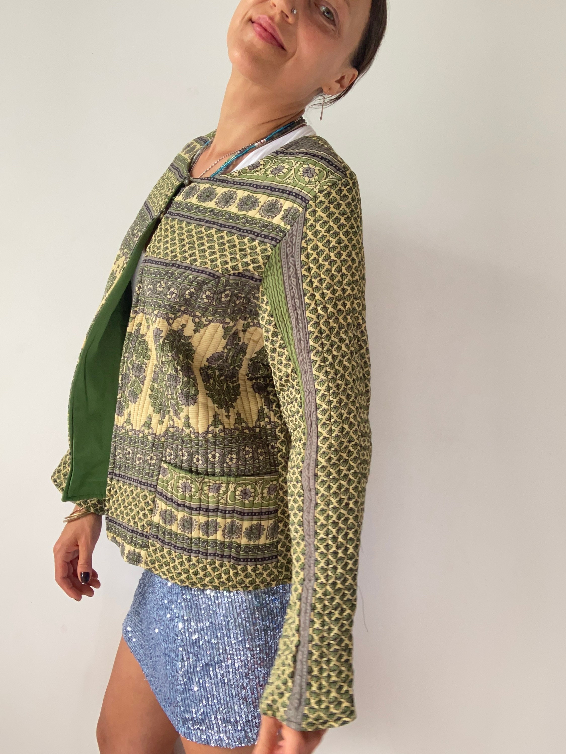 Boho printemps veste légère confortable ouvert manteau court nomade ...