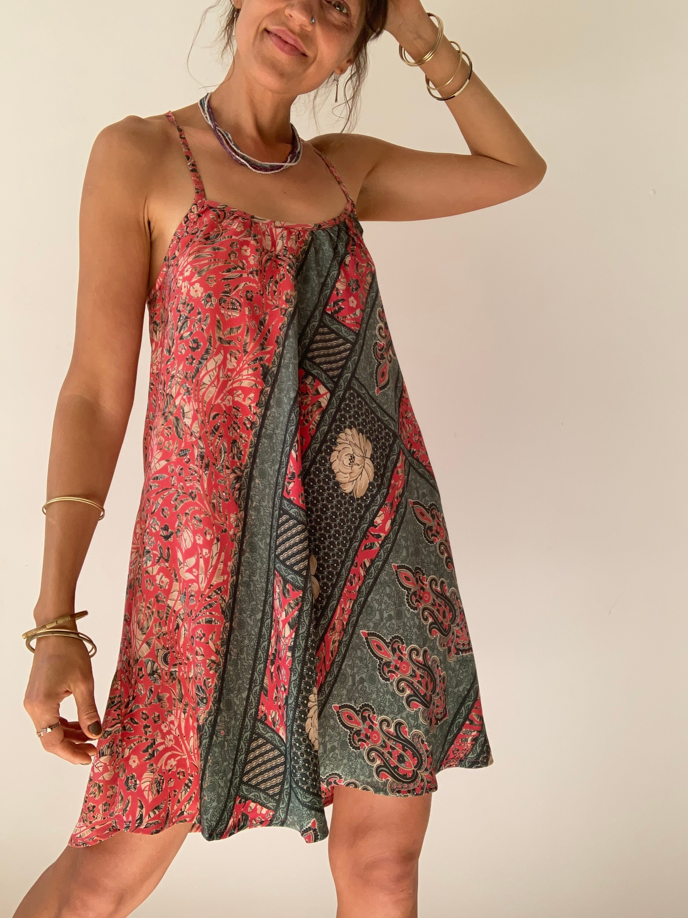 Summer Strap Dress Mini Boho Sundress Slip Beach Dress Holidays ...