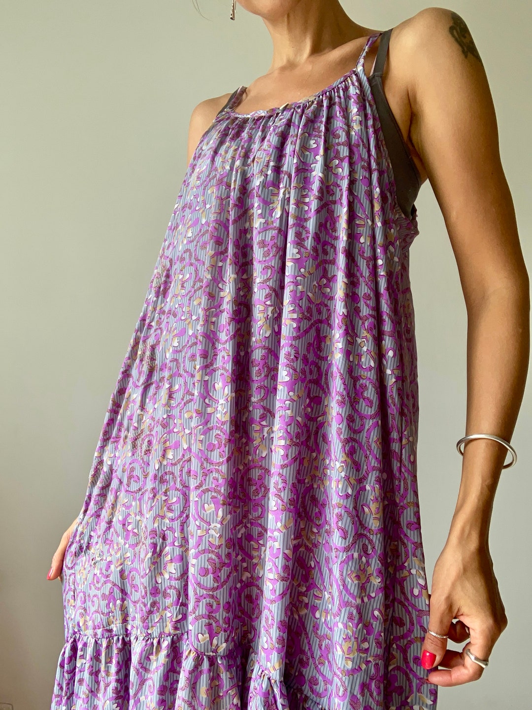 Strap Slip Sundress Oversized Baggy Silk Floaty Light Summer Vacation ...