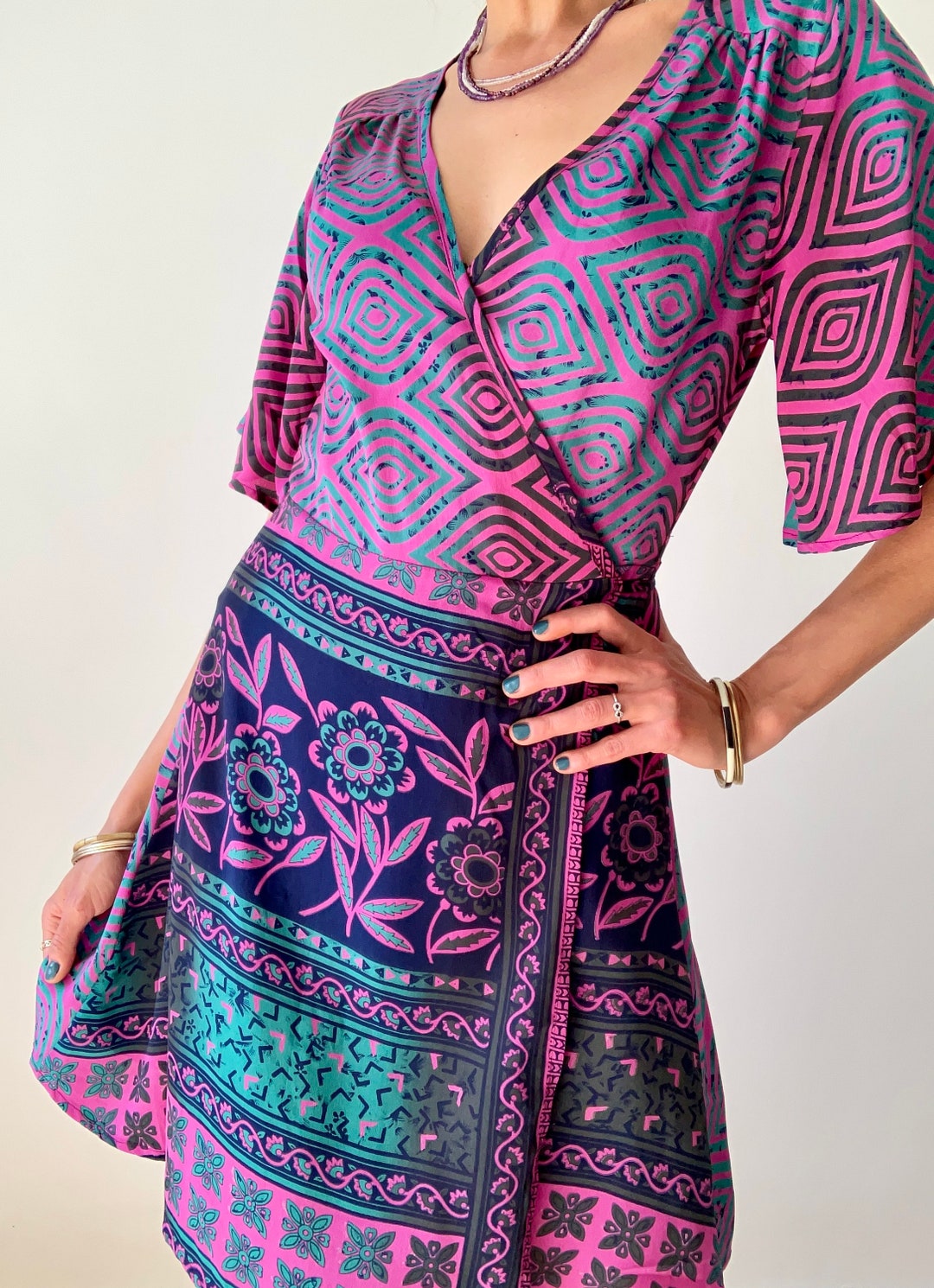 Mini Apron Dress Wrap Tie Waist Dress Retro Comfy Daily Dress - Etsy