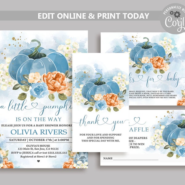 Little Pumpkin Baby Shower Invitation - Etsy