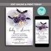 Halloween Baby Shower Invitation Set, Gothic Floral Baby Shower ...